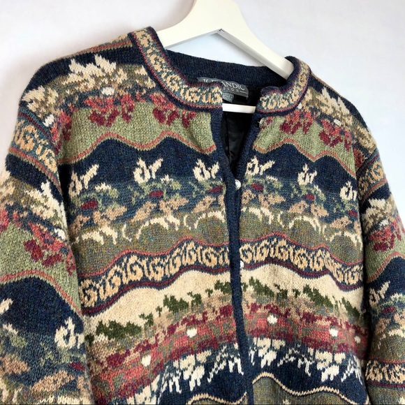 Icelandic Designs | Sweaters | Vintage Icelandic Design Nordic Cardigan ...